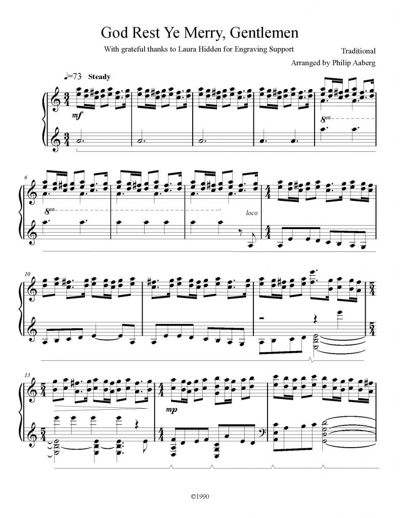 God Rest Ye Merry, Gentlemen – for solo piano – Sweetgrass Music